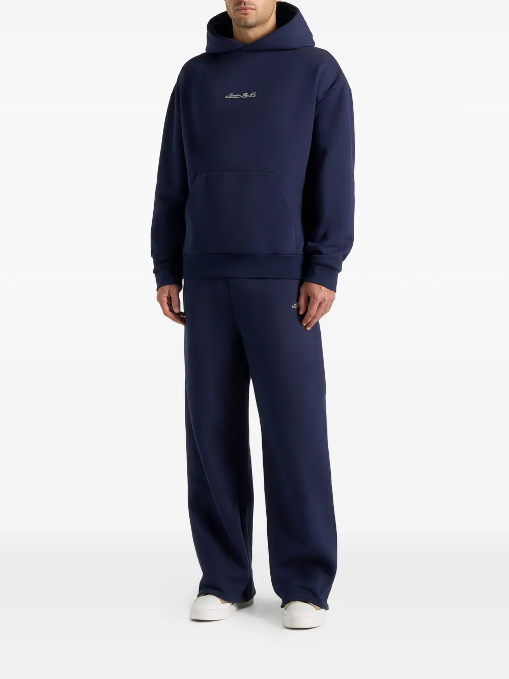 Manière De Voir Ollie logo-embroidery relaxed-fit Blue Hoodie | Blue ...