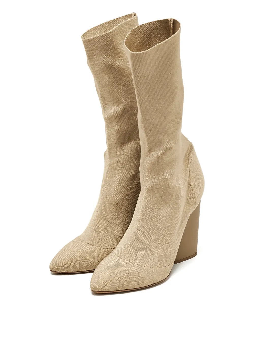 Adidas Yeezy Beige block-heel Ankle Boots | Neutrals | FARFETCH