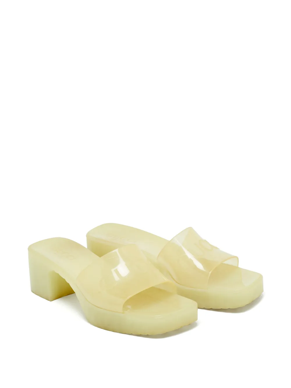 Gucci Pre-Owned logo-embossed Transparent Slides | White | FARFETCH
