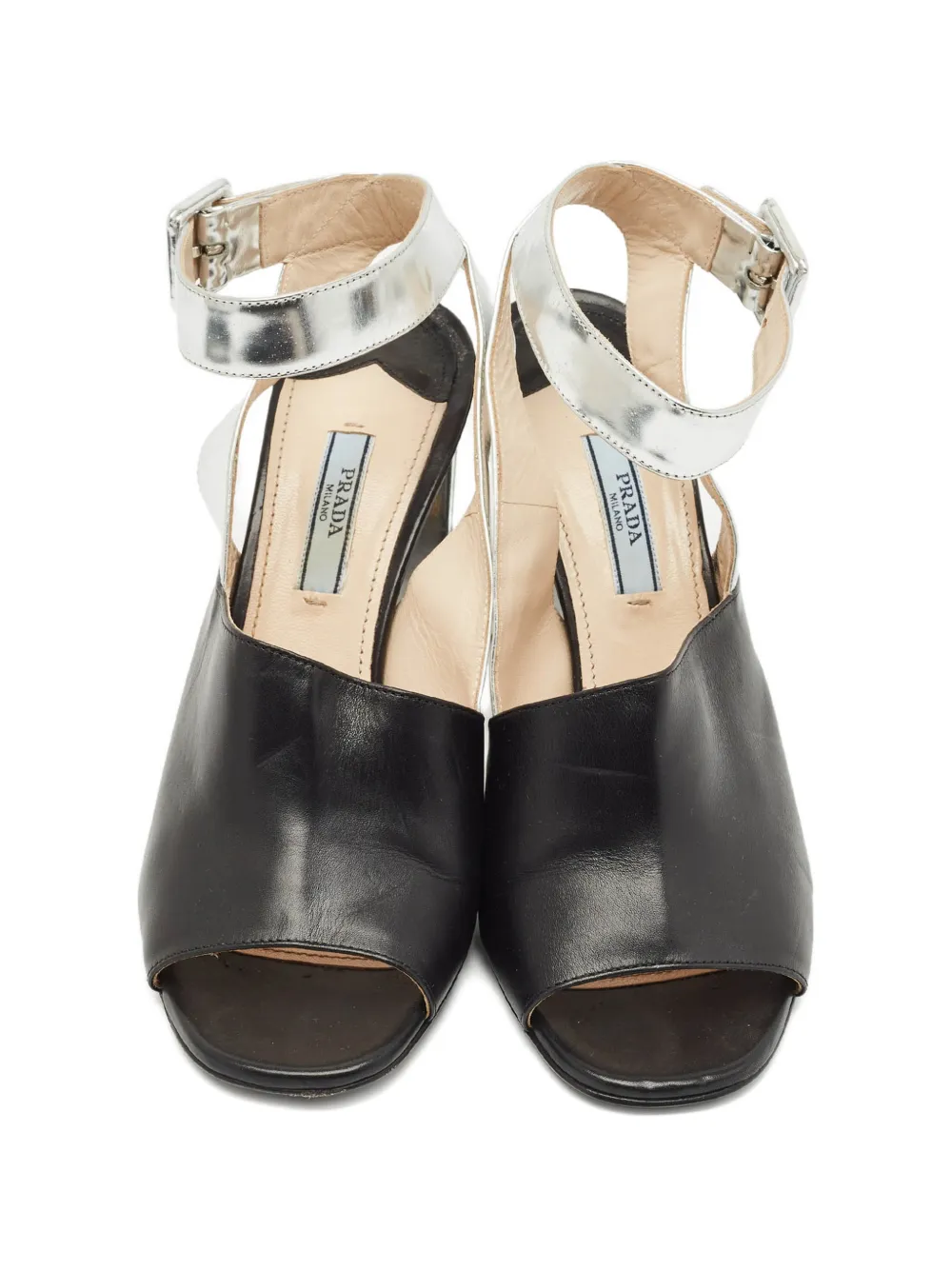 Prada Pre-Owned ankle-strap block-heel Sandals | Black | FARFETCH