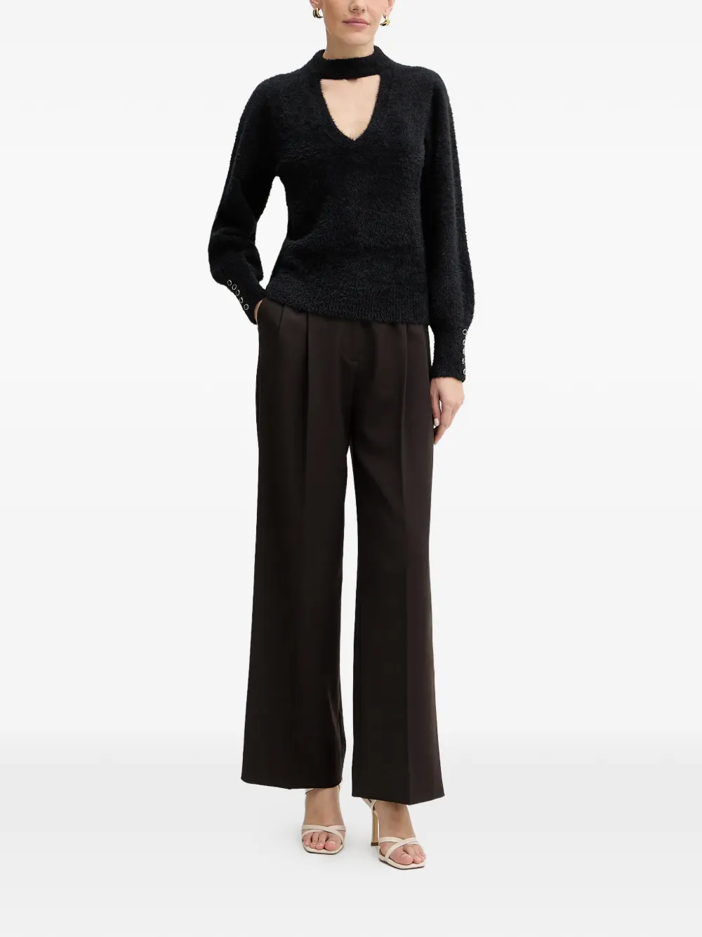GUESS USA Fuzzy cut-out Sweater | Black | FARFETCH AU