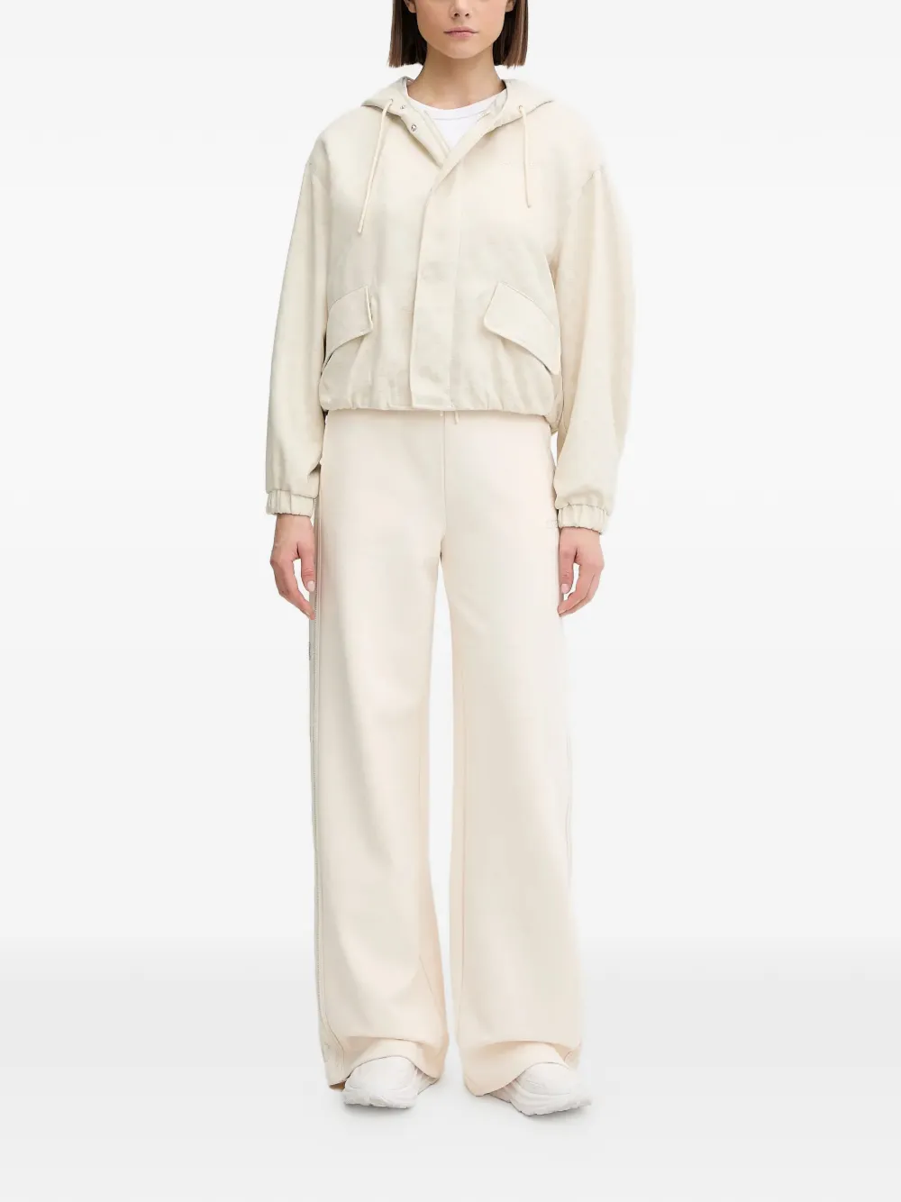GUESS USA logo-embroidered Jacket | Neutrals | FARFETCH