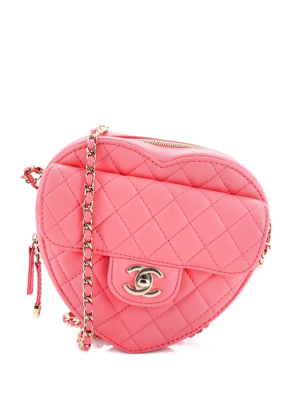 CHANEL Pre-Owned CC In Love Heart Bag Quilted Lambskin Crossbody Bag ...