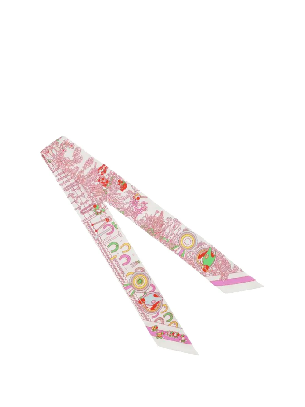 Hermès Pre-Owned Pony Pit Stop Twilly 真丝围巾（2025年典藏款） | 粉色 | FARFETCH CN