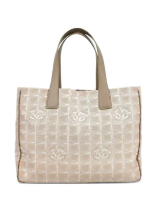 CHANEL Pre-Owned 2006 Jacquard Nylon Tote Bag | Neutrals | FARFETCH