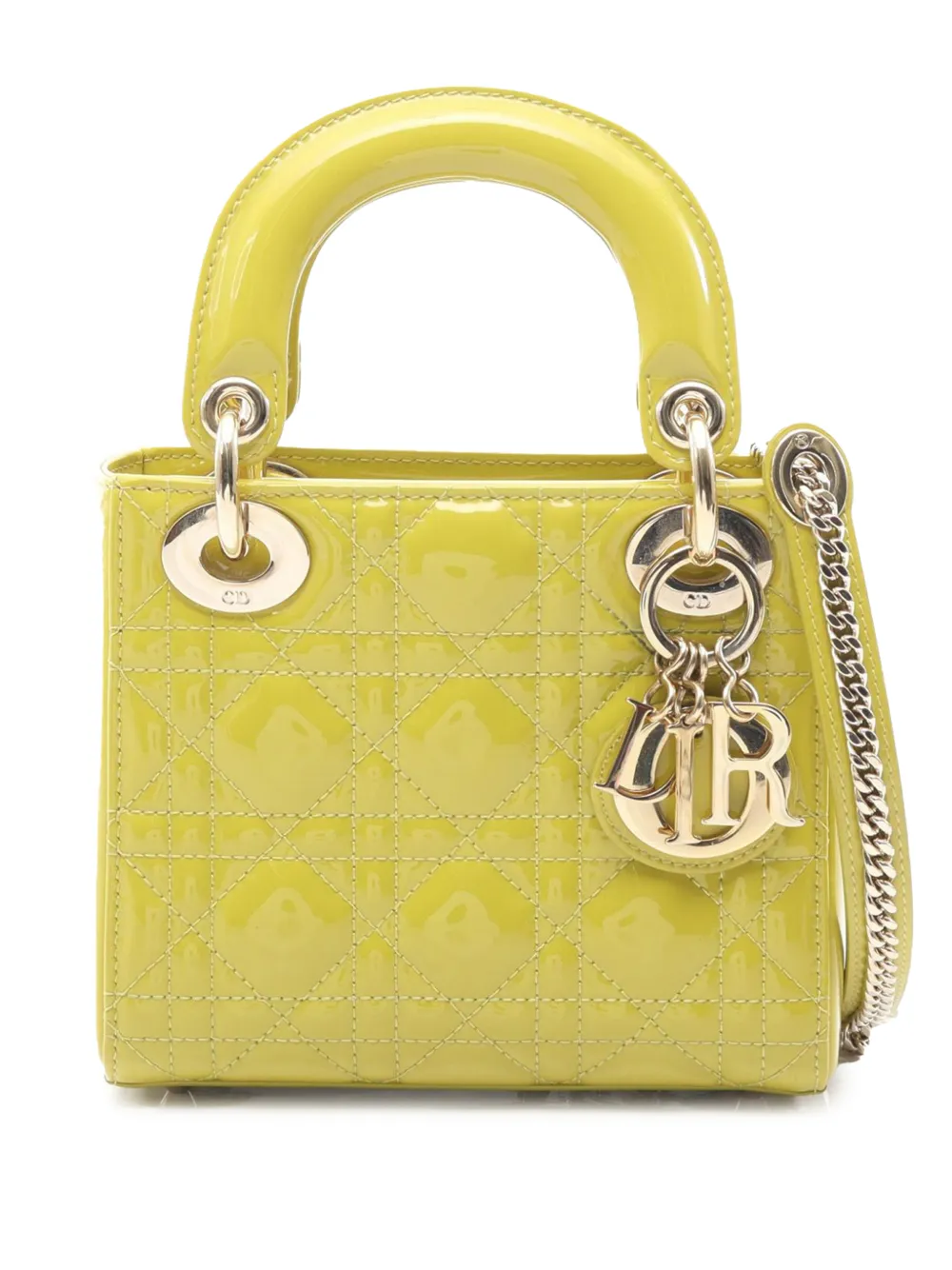 Christian Dior Pre-Owned 2010-2025 Mini Patent Cannage Lady Dior ...