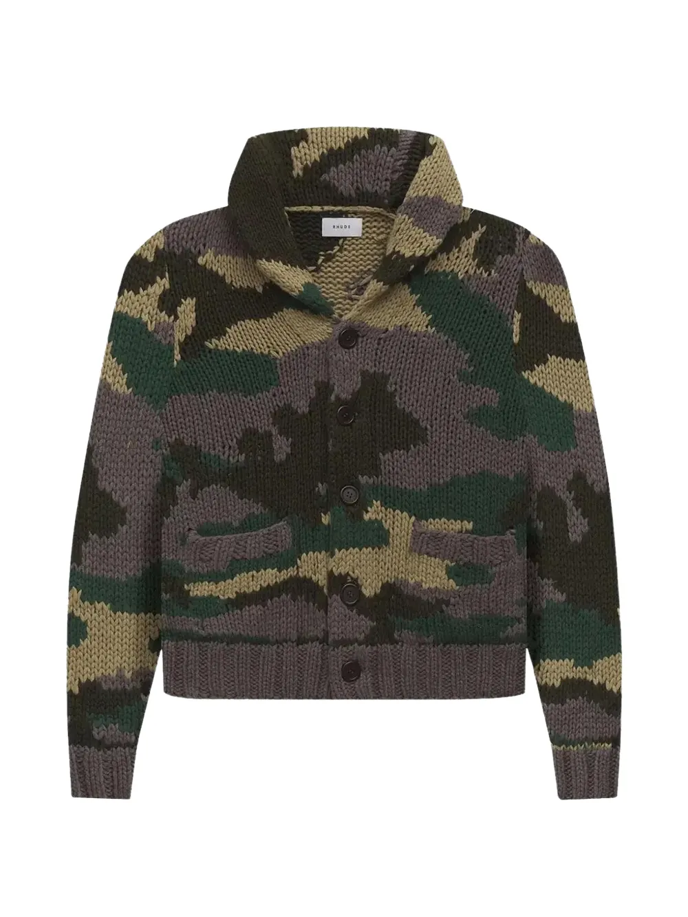 RHUDE Camouflage Cardigan | 绿色 | FARFETCH CN