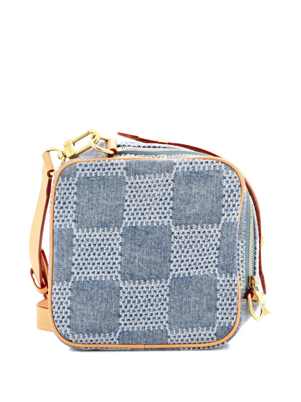 Louis Vuitton Pre-Owned Chess Messenger Bag Damier 3D Denim Crossbody ...