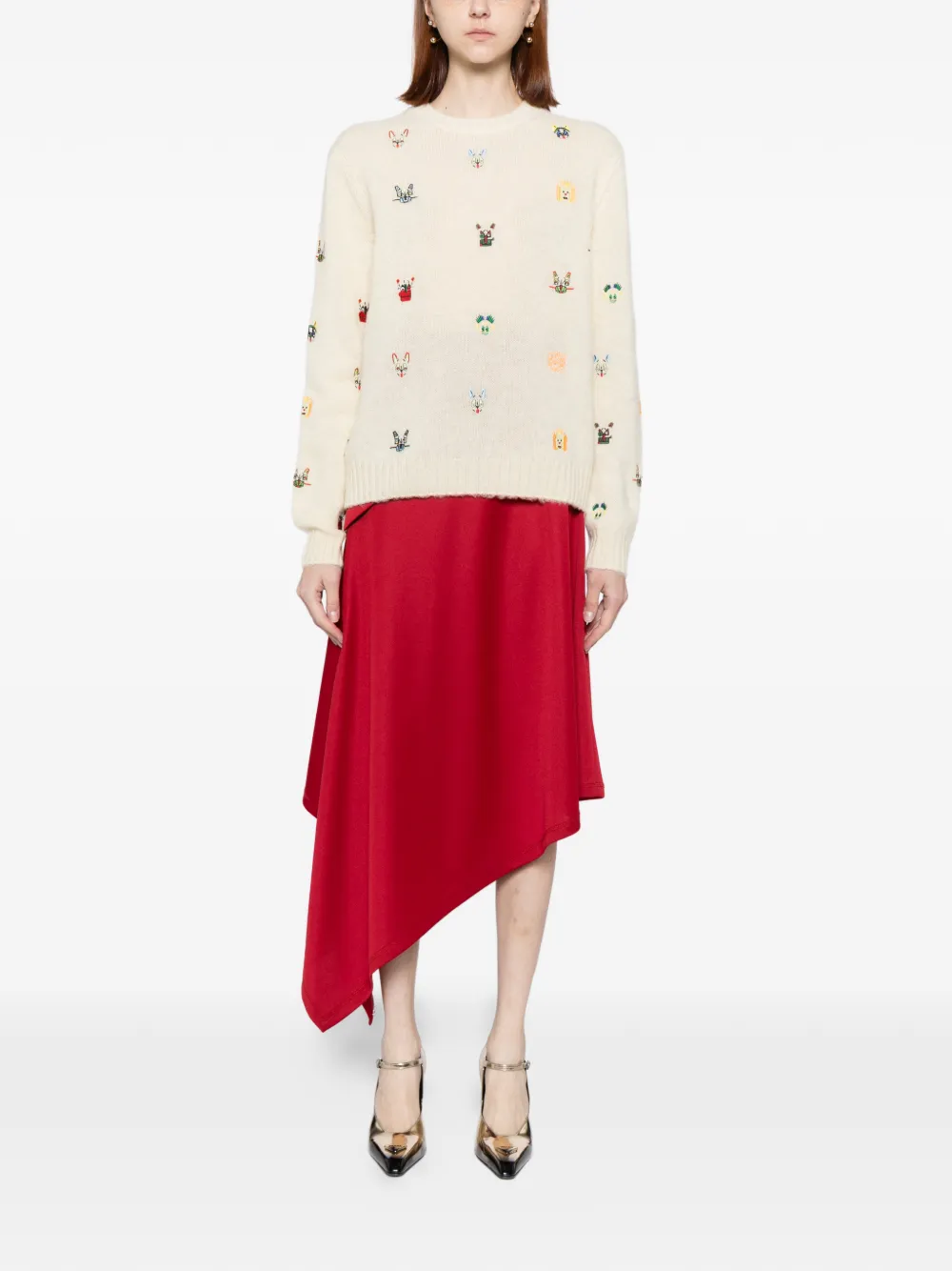 LOEWE animal-embroidered Jumper | Neutrals | FARFETCH TW