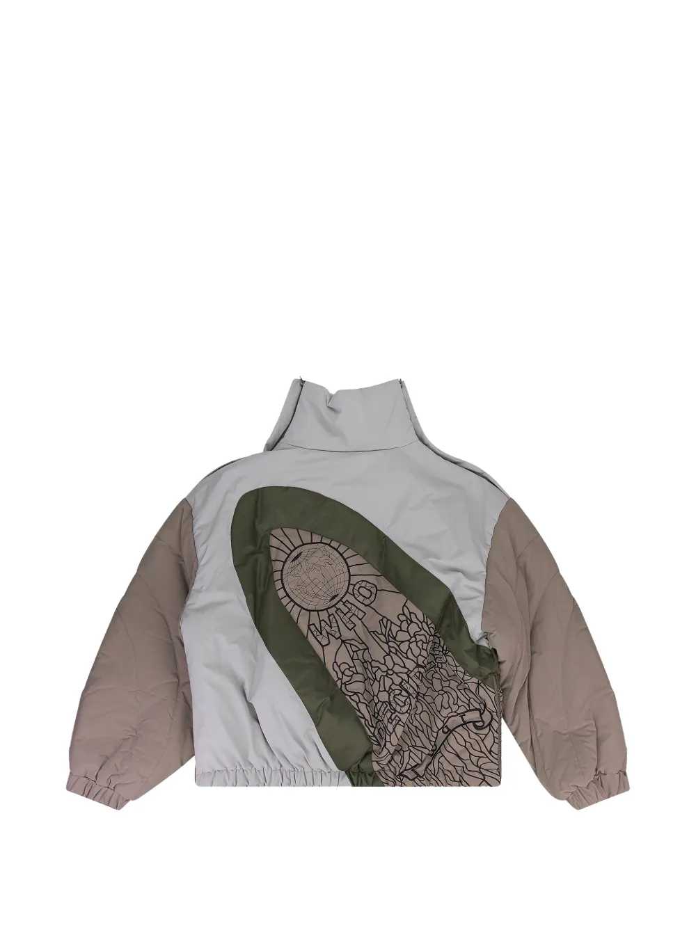 Who Decides War Diagonal Glass Puffer Jacket | Grey | FARFETCH
