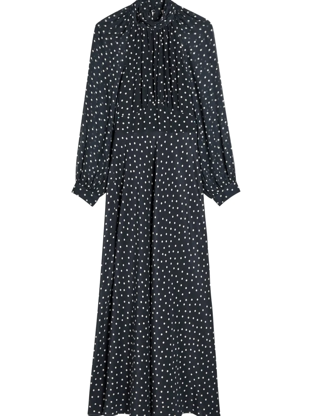 Rixo polka-dot high-neck Maxi Dress | Black | FARFETCH AU