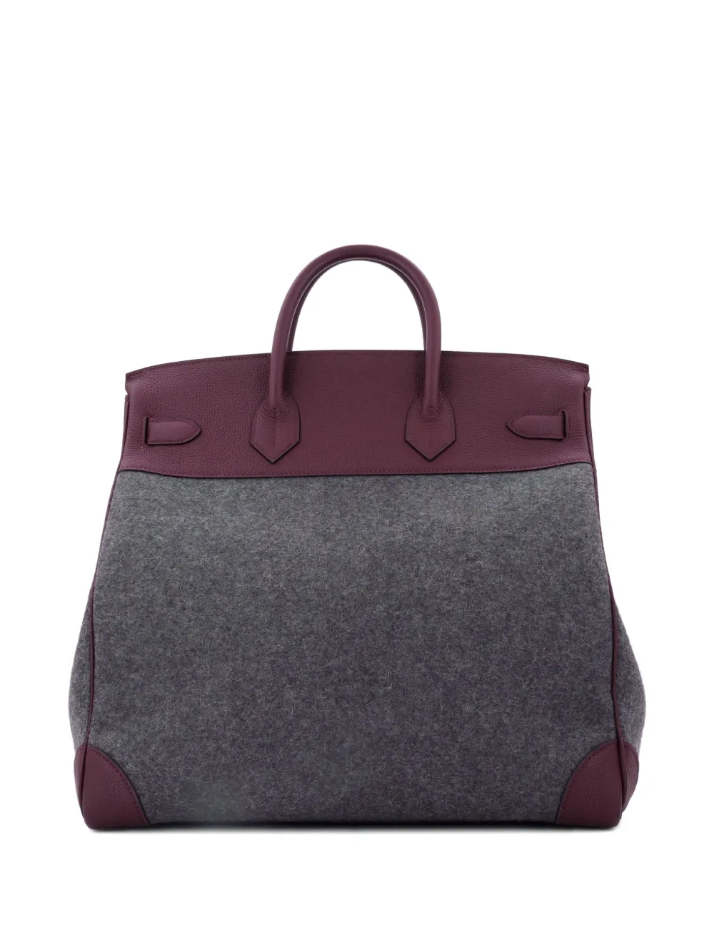Hermès Pre-Owned Go Team HAC Birkin Bag Felt And Togo With Palladium ...