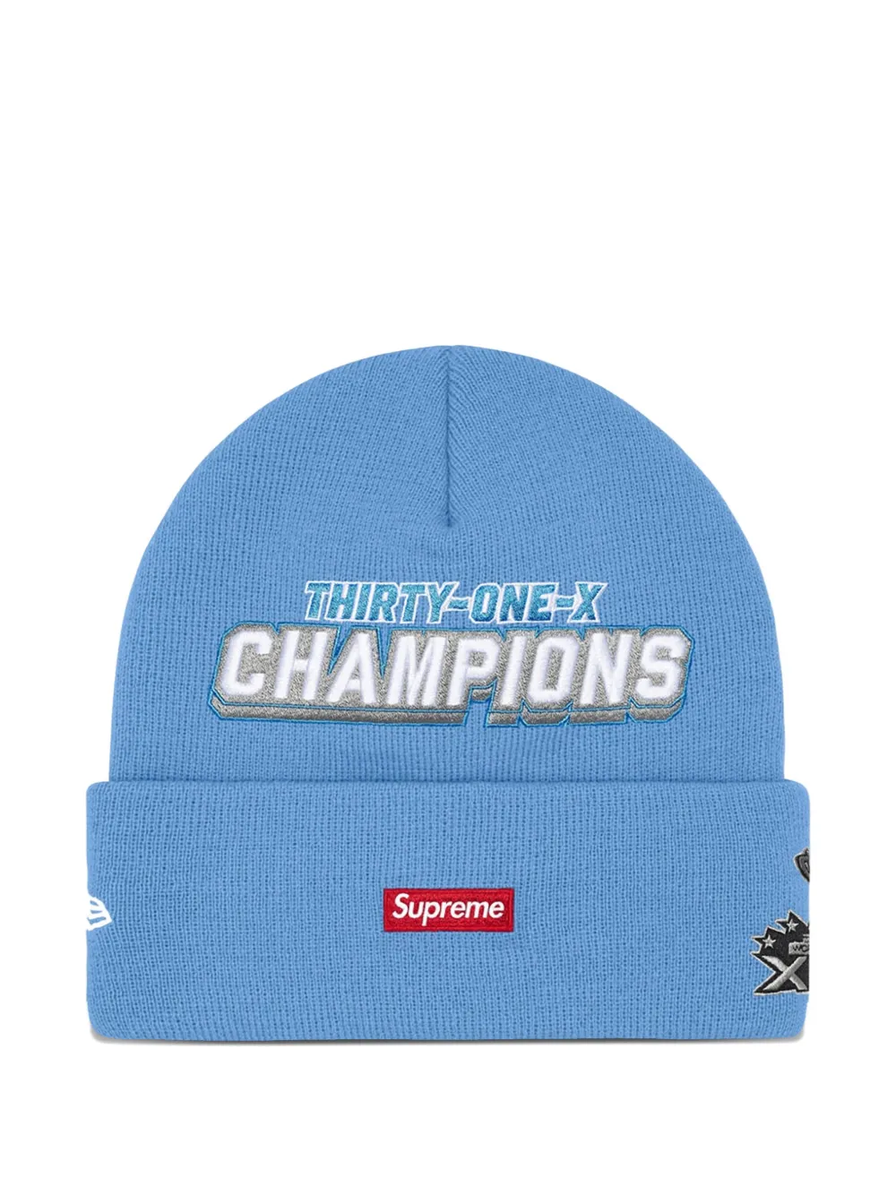 Supreme x New Era Football Beanie Hat | Blue | FARFETCH UK