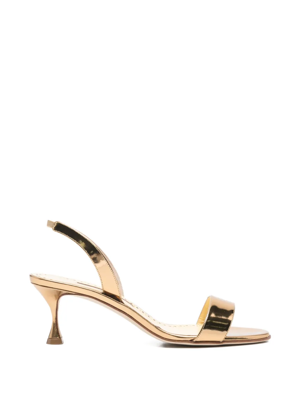 Manolo Blahnik Cupisanpla Slingback Heeled Sandals | Gold | FARFETCH