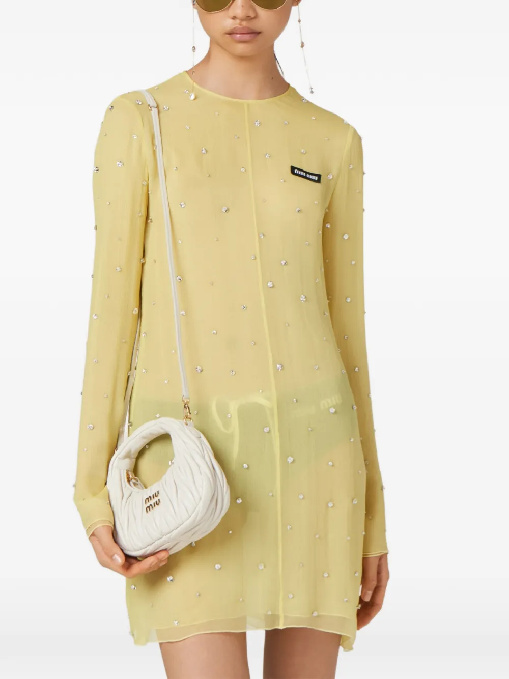 Miu Miu Wander Matelassé Leather Mini Bag | 白色 | FARFETCH CN