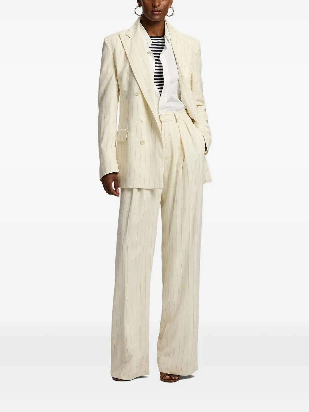 Polo Ralph Lauren Ramona Striped double-breasted Jacket | Neutrals ...