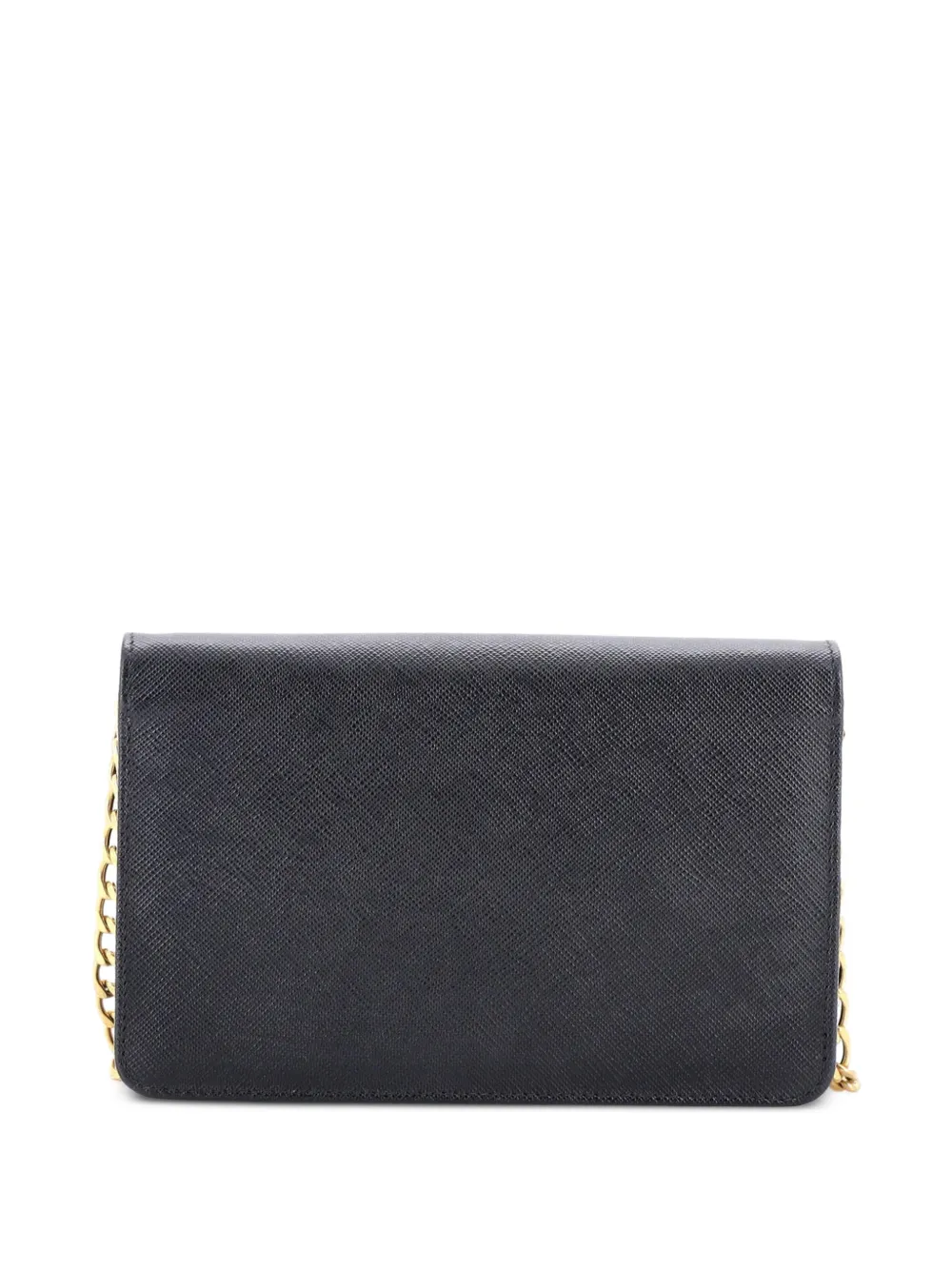 Prada Pre-Owned Chain Wallet Saffiano Leather Crossbody Bag | Black ...