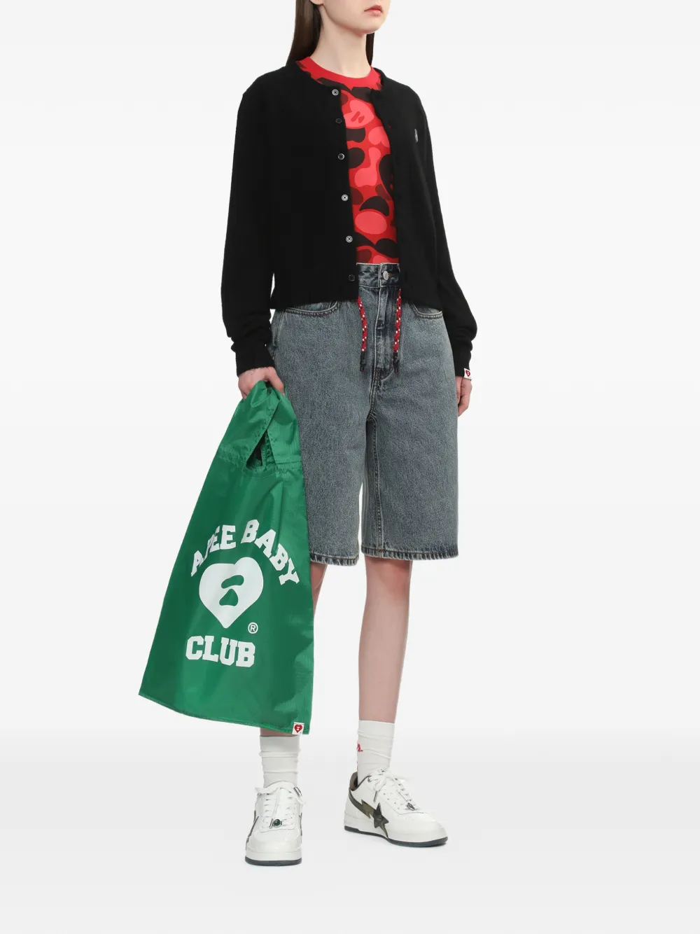 A BATHING APE® Apee Heart Motif Braided Shorts | Blue | FARFETCH UK