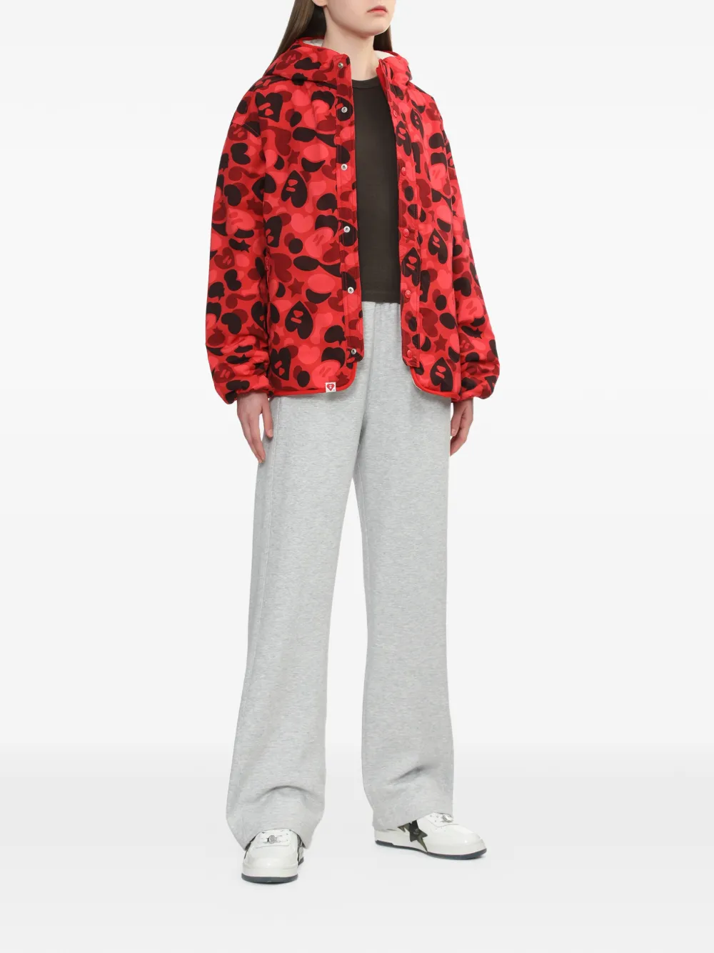 A BATHING APE® Apee Hooded Camouflage Jacket | Red | FARFETCH