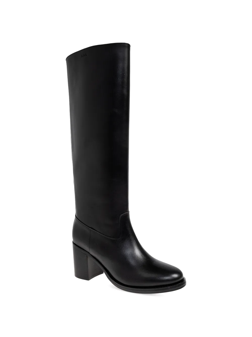 A.P.C. block-heel Leather knee-high Boots | Black | FARFETCH