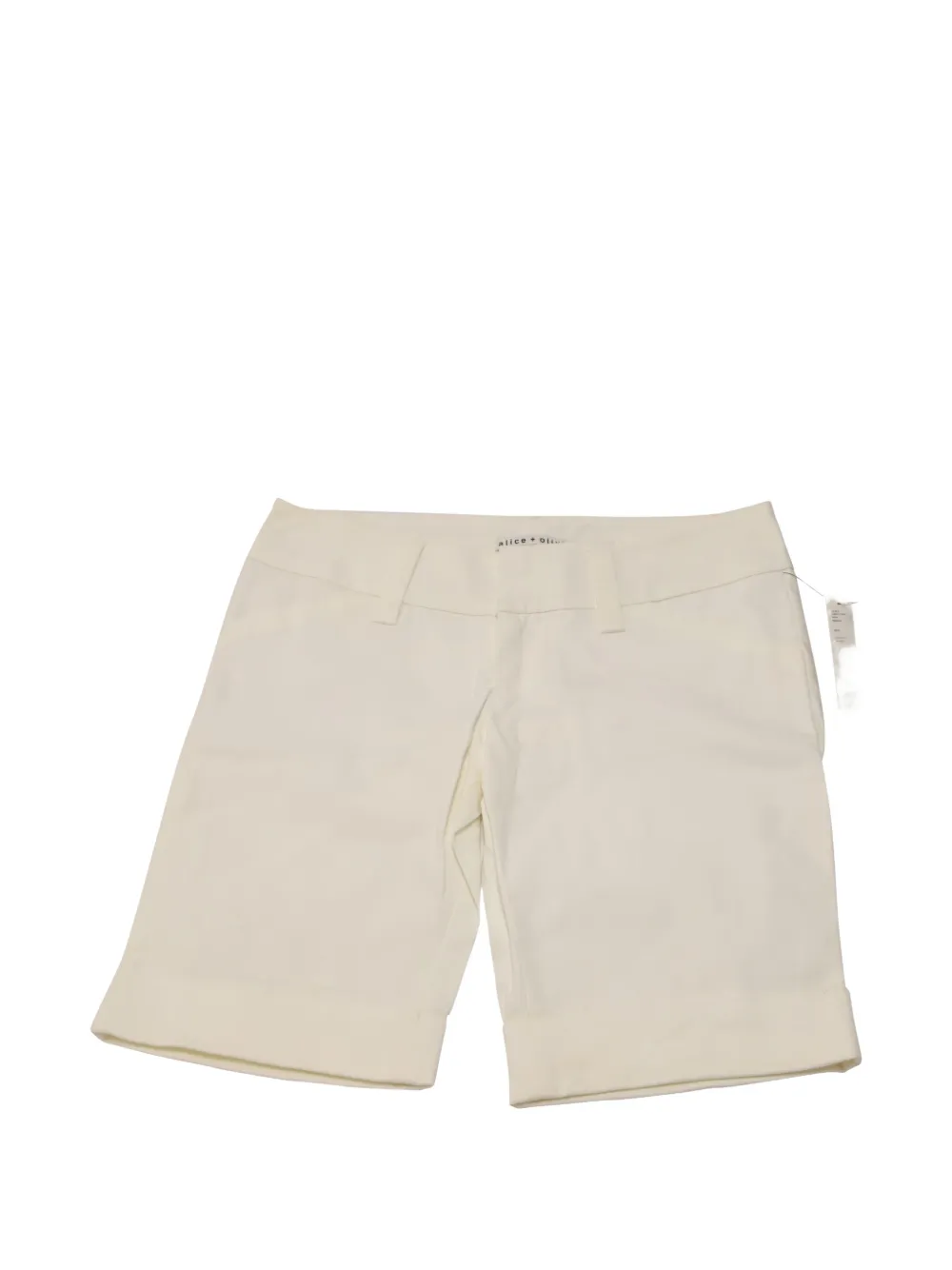 Alice + Olivia Cuffed Bermuda Shorts | White | FARFETCH