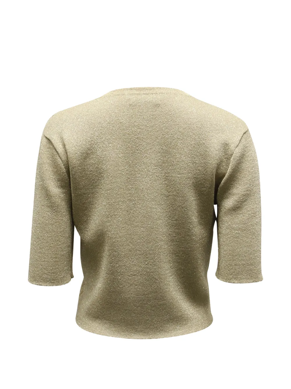 Alice + Olivia Ciara Metallic Cropped Top | Gold | FARFETCH