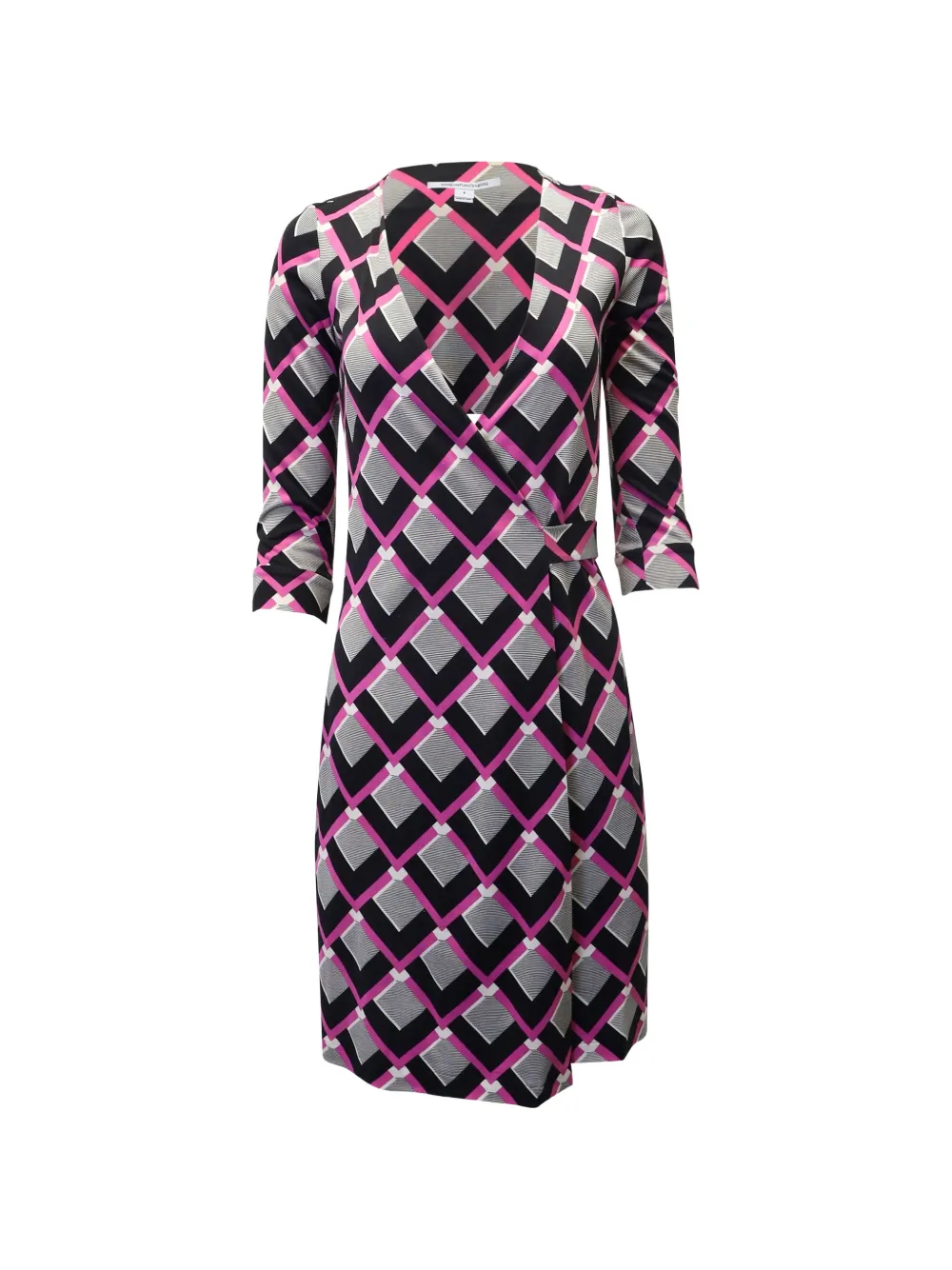 Diane Von Furstenberg Vintage Tartan Wrap Midi Dress | Grey | FARFETCH