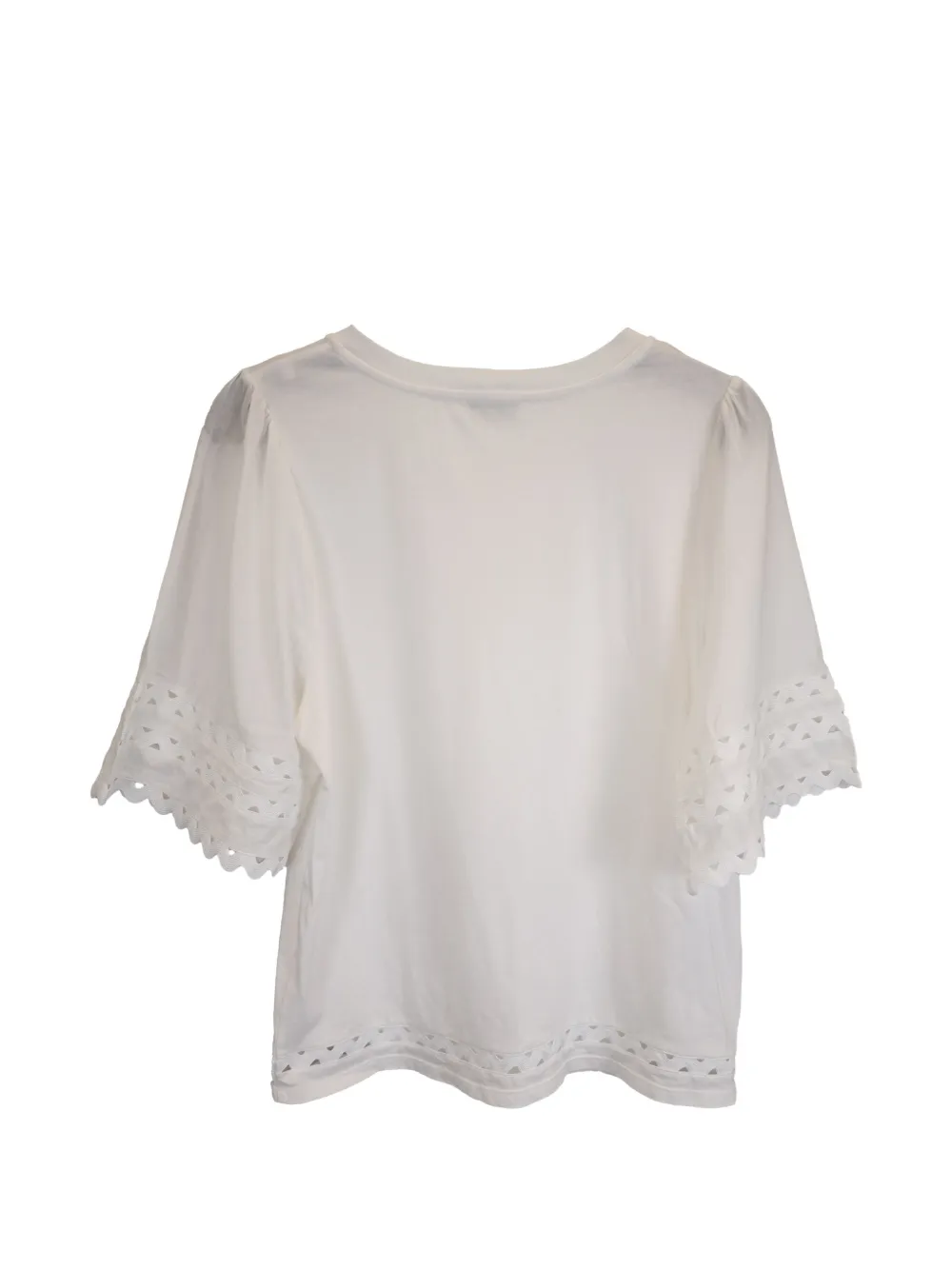 SANDRO ribbon-detailed T-shirt | White | FARFETCH