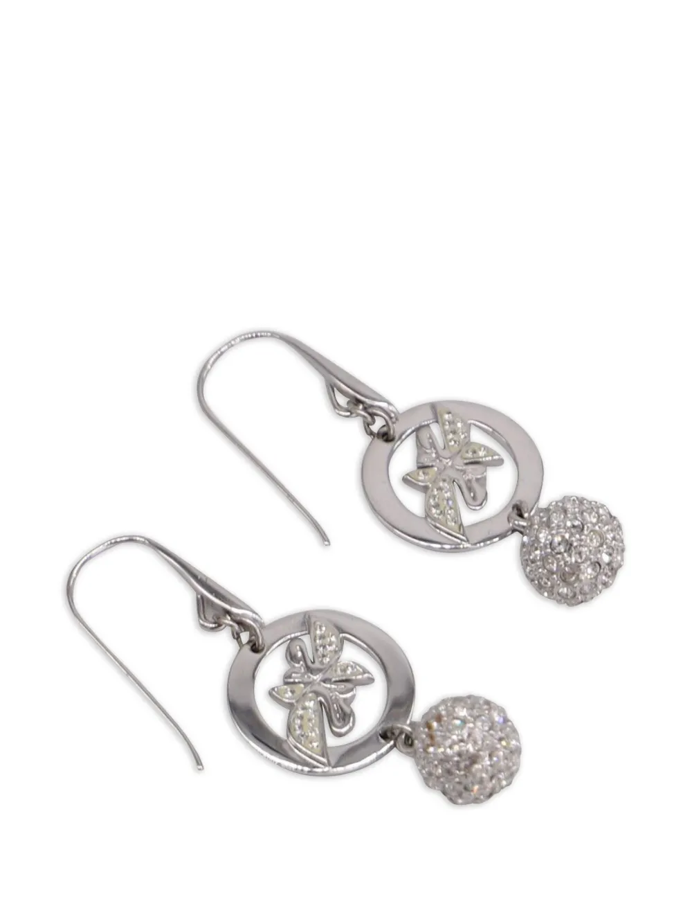 Swarovski Vintage Butterfly Pave Dangle Earrings | Silver | FARFETCH