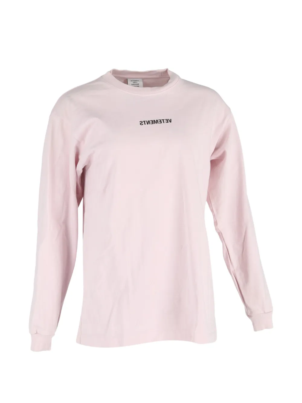 VETEMENTS inverted-logo long-sleeve T-shirt | Pink | FARFETCH