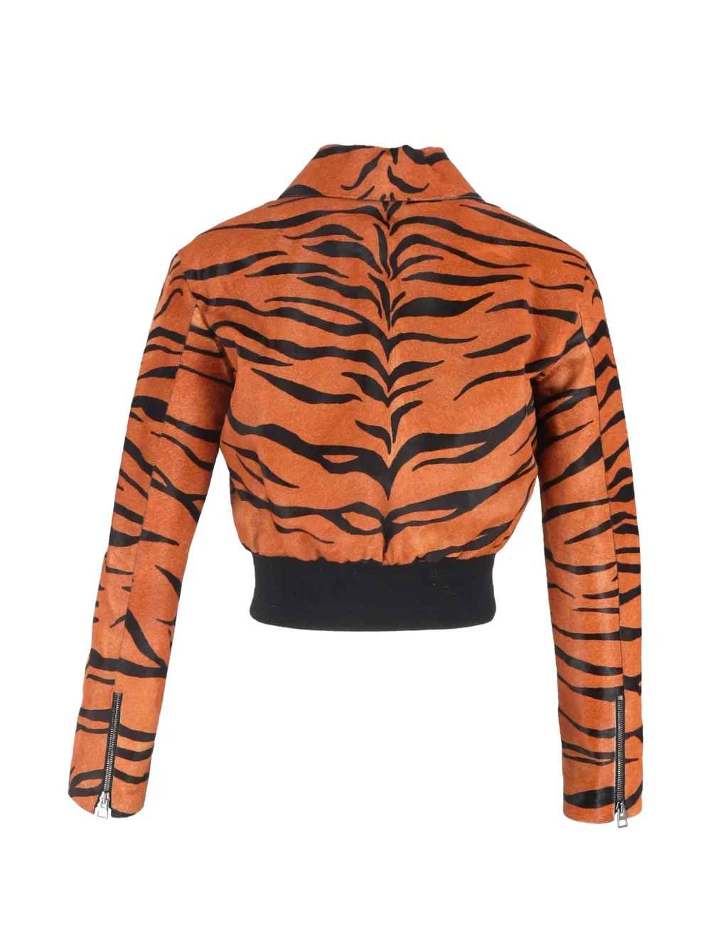 Christian Dior Pre-Owned tiger-print Cropped Bomber Jacket | Orange ...