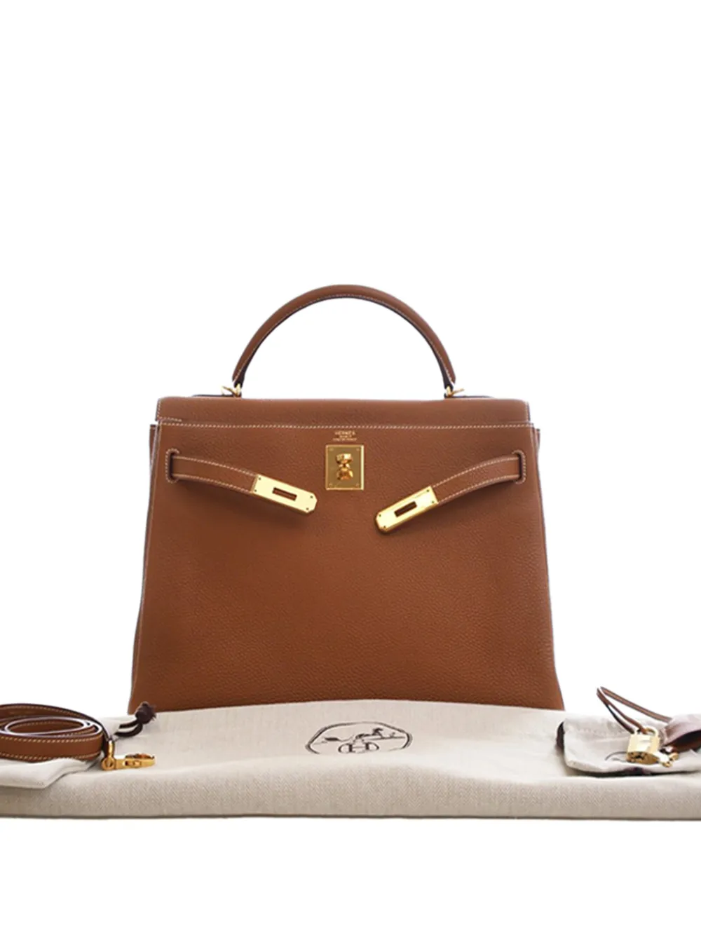 Hermès Pre-Owned 2003 Togo Kelly II Retourne 32 Satchel | Brown ...