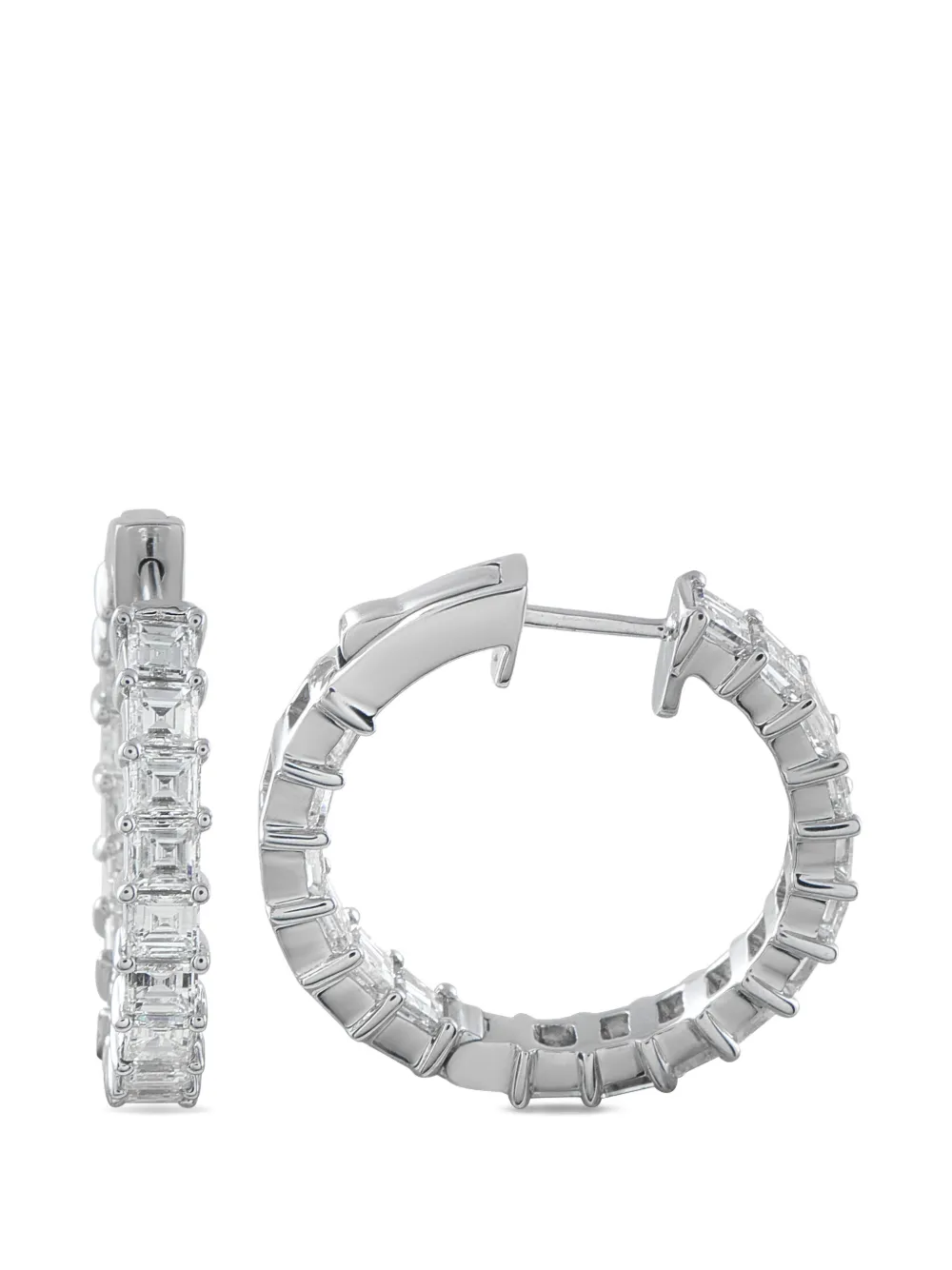 LB Exclusive Diamond Hoop Earrings | Silver | FARFETCH ZA