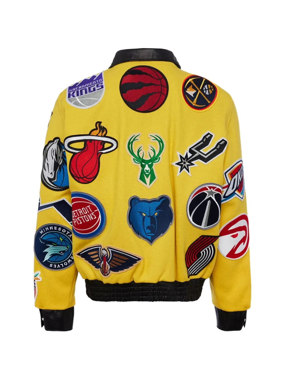 Jeff Hamilton x NBA Collage 皮质飞行员夹克 | 黄色 | FARFETCH CN