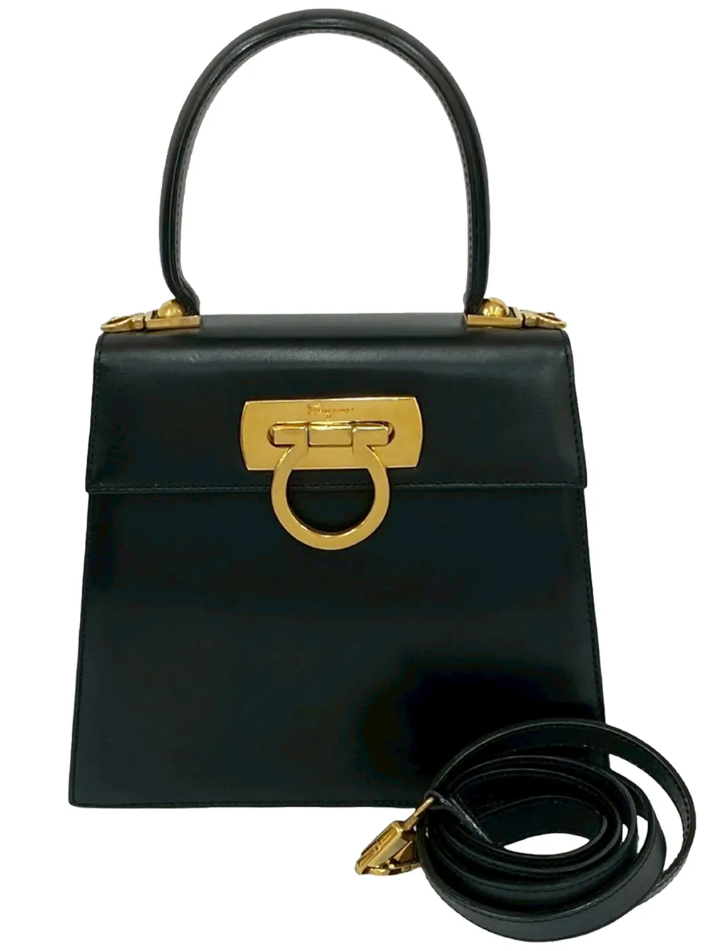 Ferragamo Pre-Owned 2010-2025 Small Leather Gancini Iconic Top Handle ...