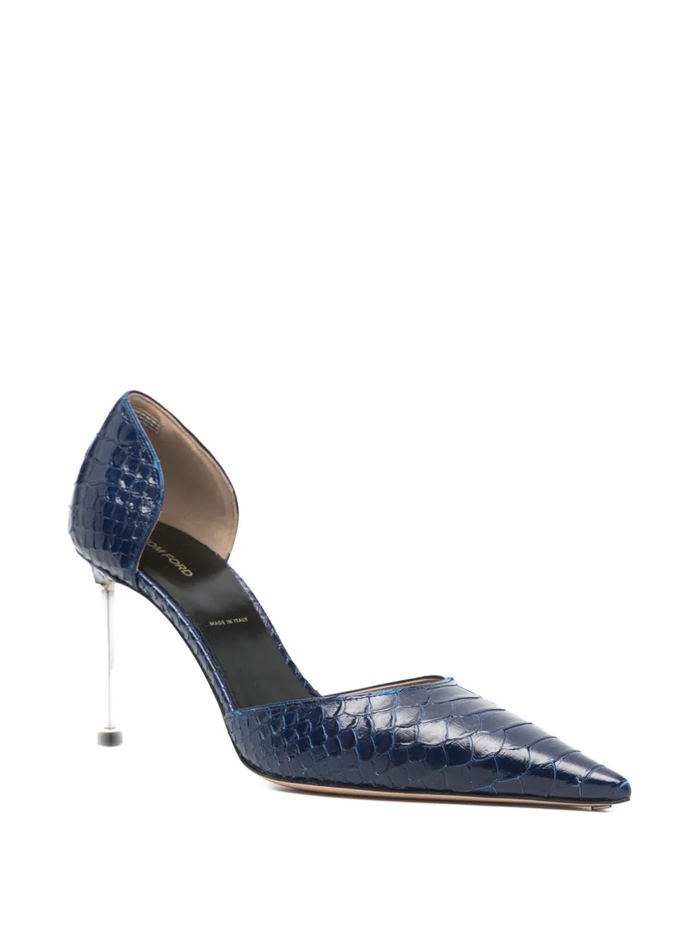 TOM FORD Spire D'orsay crocodile-effect Pumps | Blue | FARFETCH