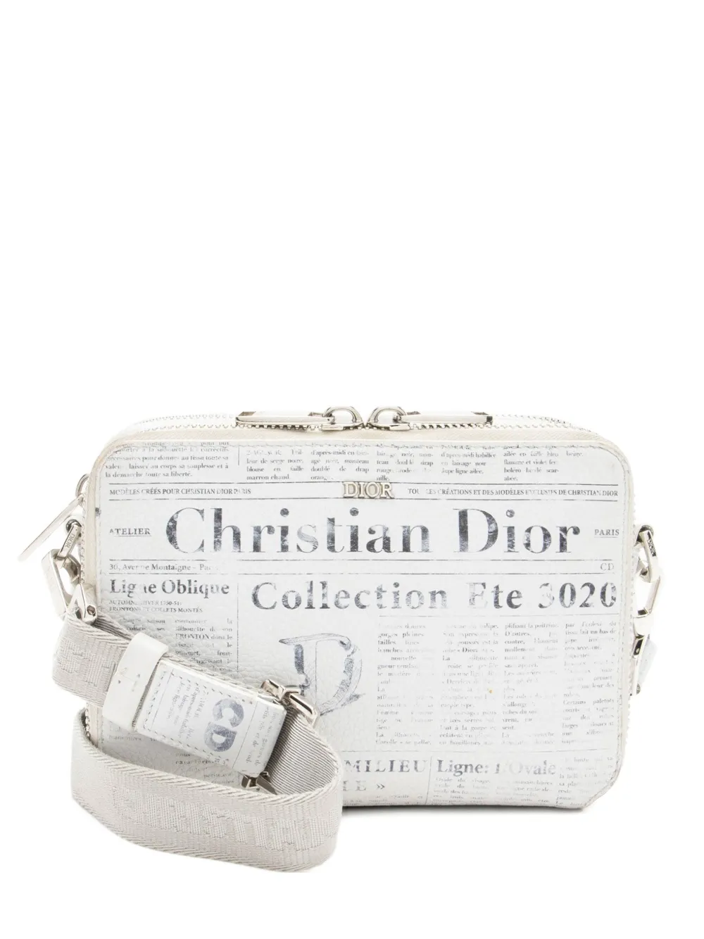 Christian Dior Pre-Owned Daniel Arsham 2019 Leather newsprint-design ...