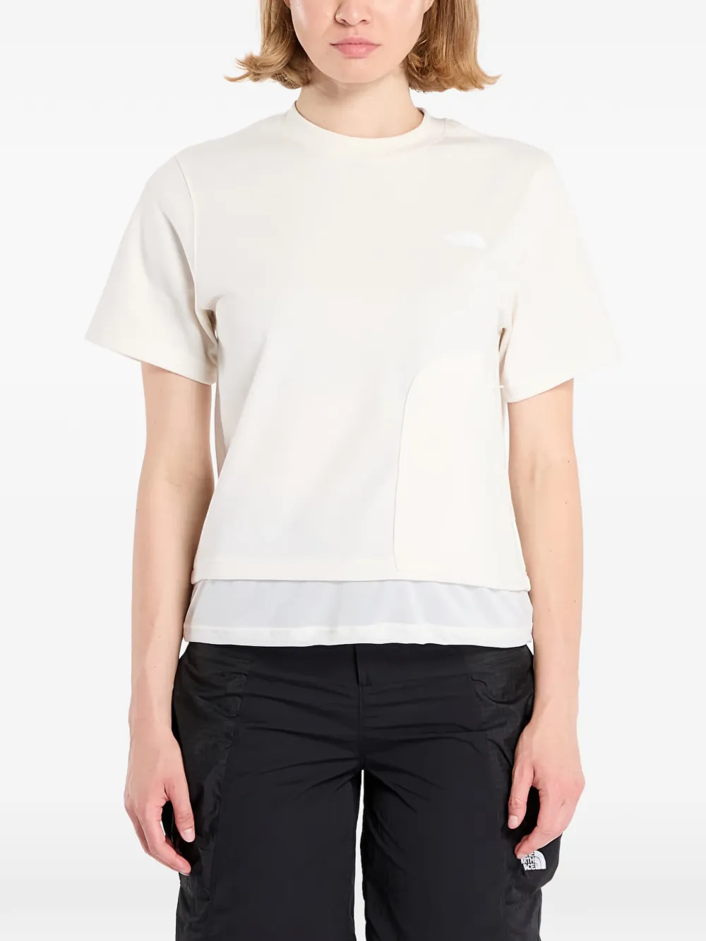 The North Face Fabric Mix Ss Tee Chest Logo T-shirt | White | FARFETCH