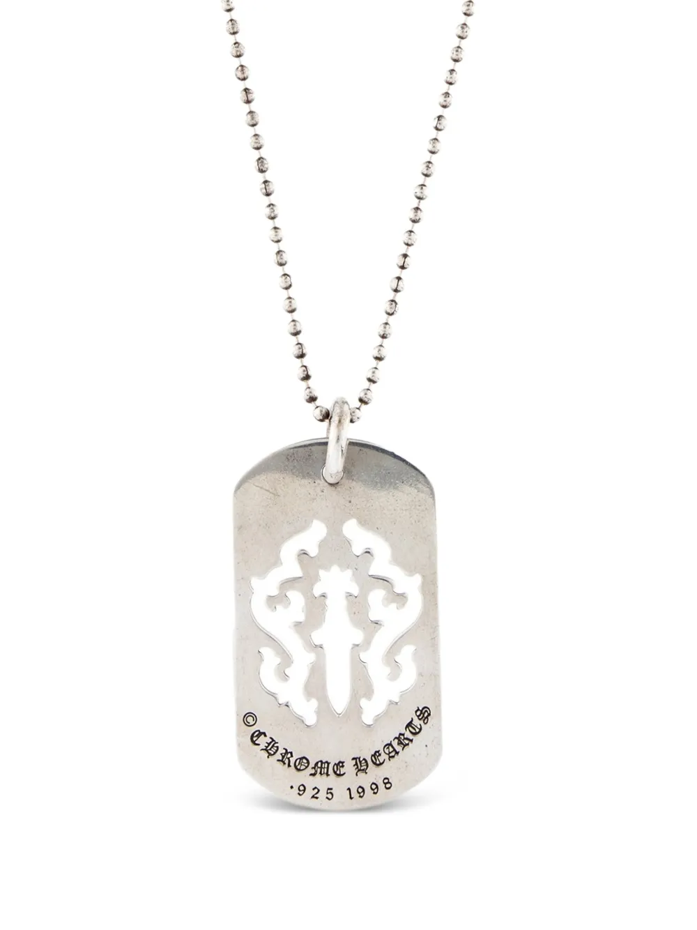 Chrome Hearts cut-out Cross dog-tag Pendant Necklace | Silver | FARFETCH ZA