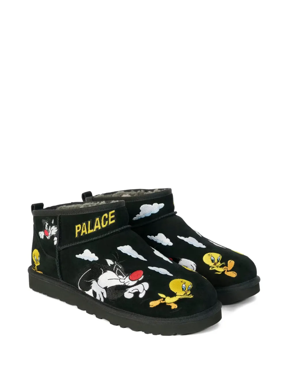 UGG x Looney Tunes Tasman Cartoon Ultra Mini Boots | Black | FARFETCH AU