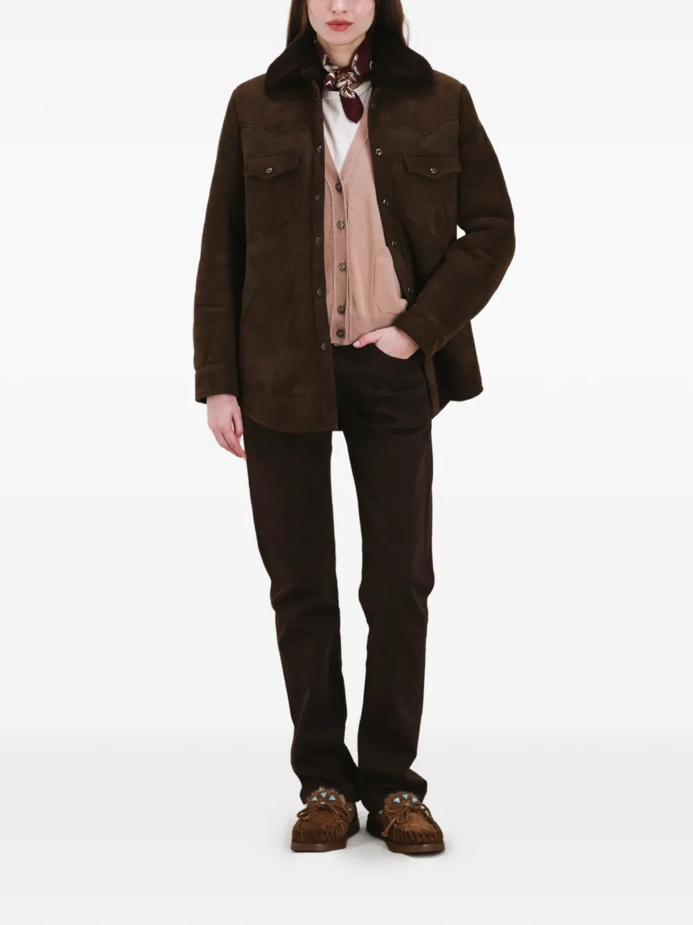 Fortela Ranch shearling-collar Jacket | Brown | FARFETCH