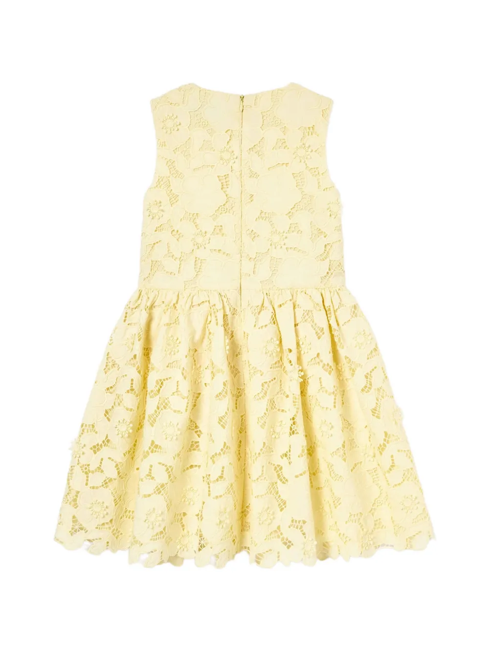 Self-Portrait Kids Lace crew-neck Dress | Yellow | FARFETCH KW