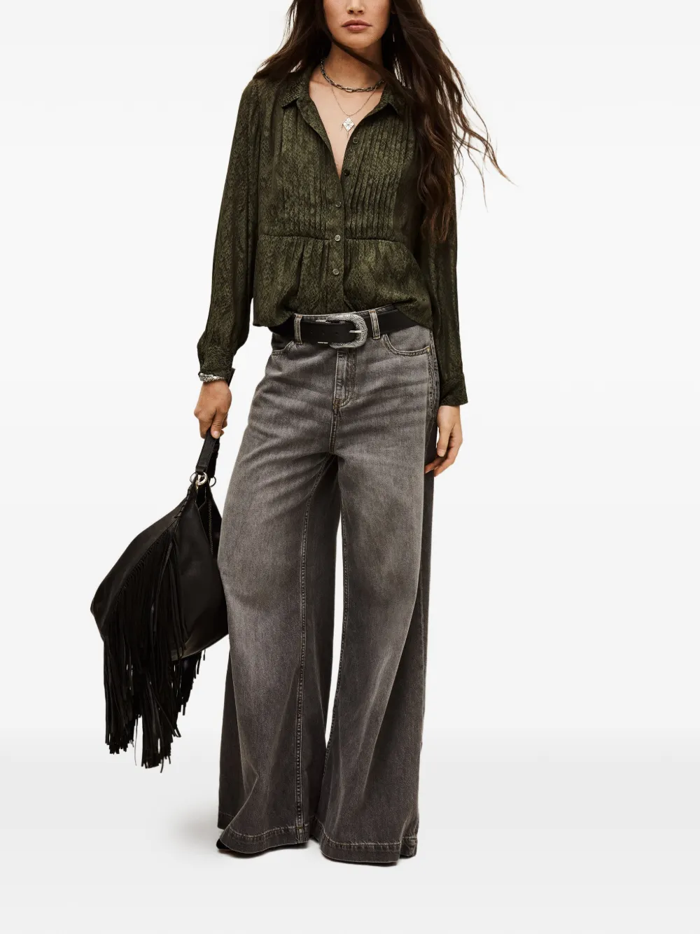 Ba&Sh Riata animal-pattern Shirt | 绿色 | FARFETCH CN