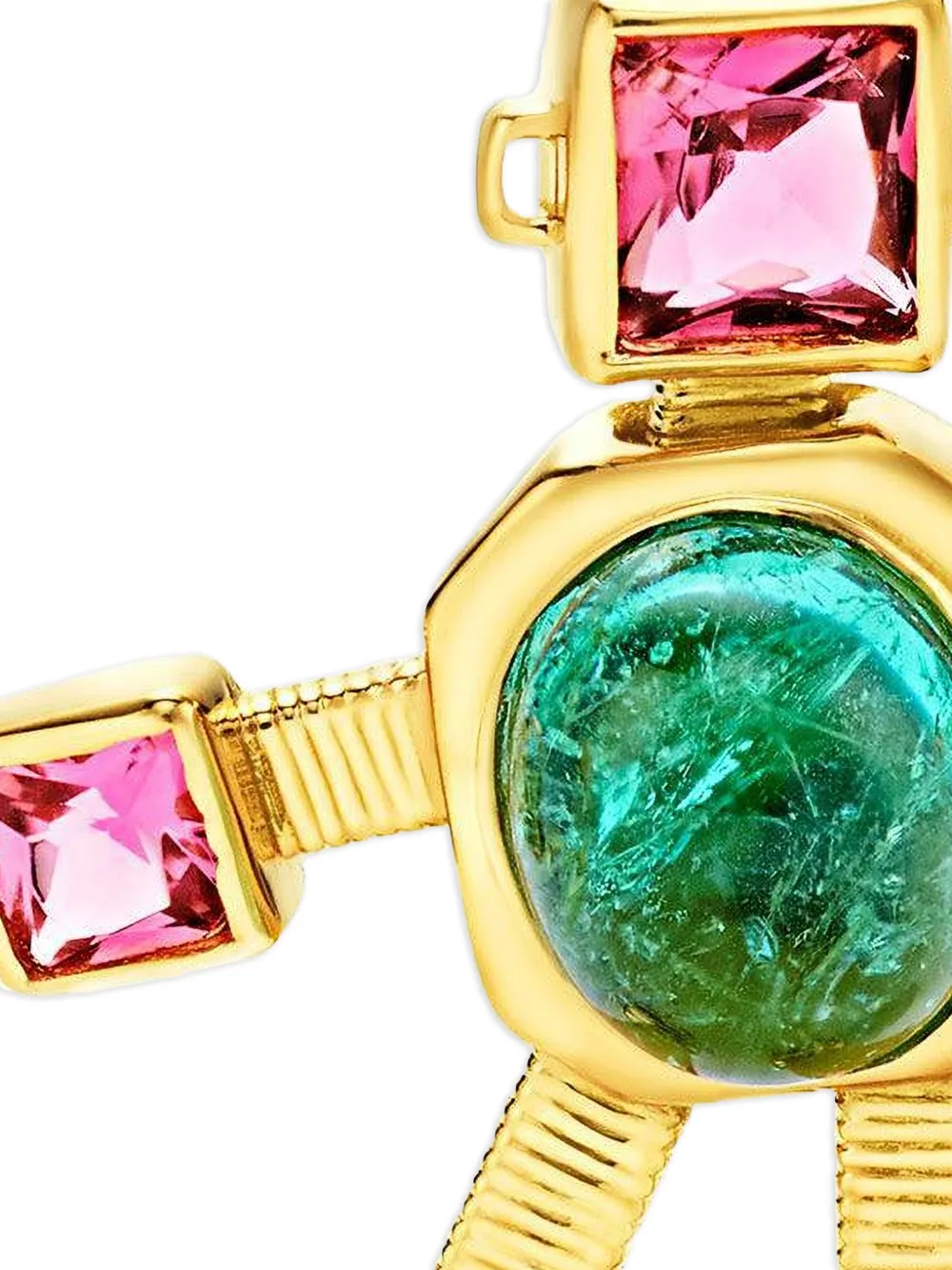 Van Robot Paraiba Tourmaline Rubellite Robot Pendant | Gold | FARFETCH