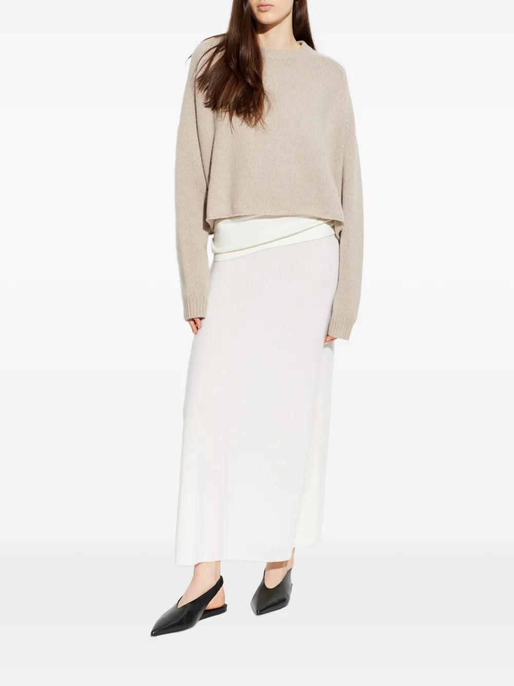 Lisa Yang Karine Knitted Crewneck Sweater | Neutrals | FARFETCH