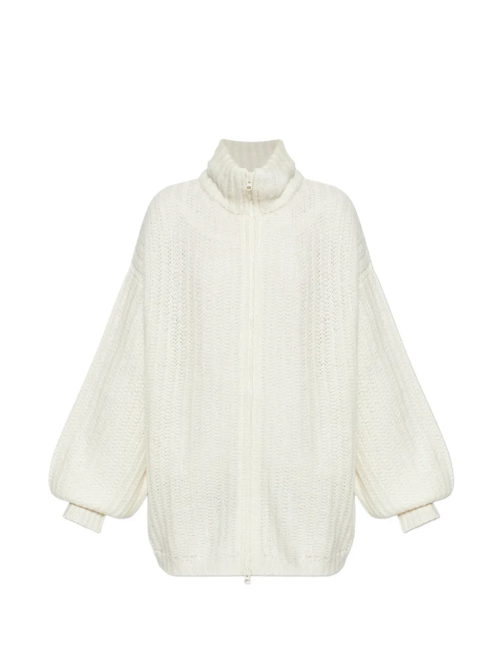 Lisa Yang Moralie balloon-sleeve Zip Cardigan | White | FARFETCH