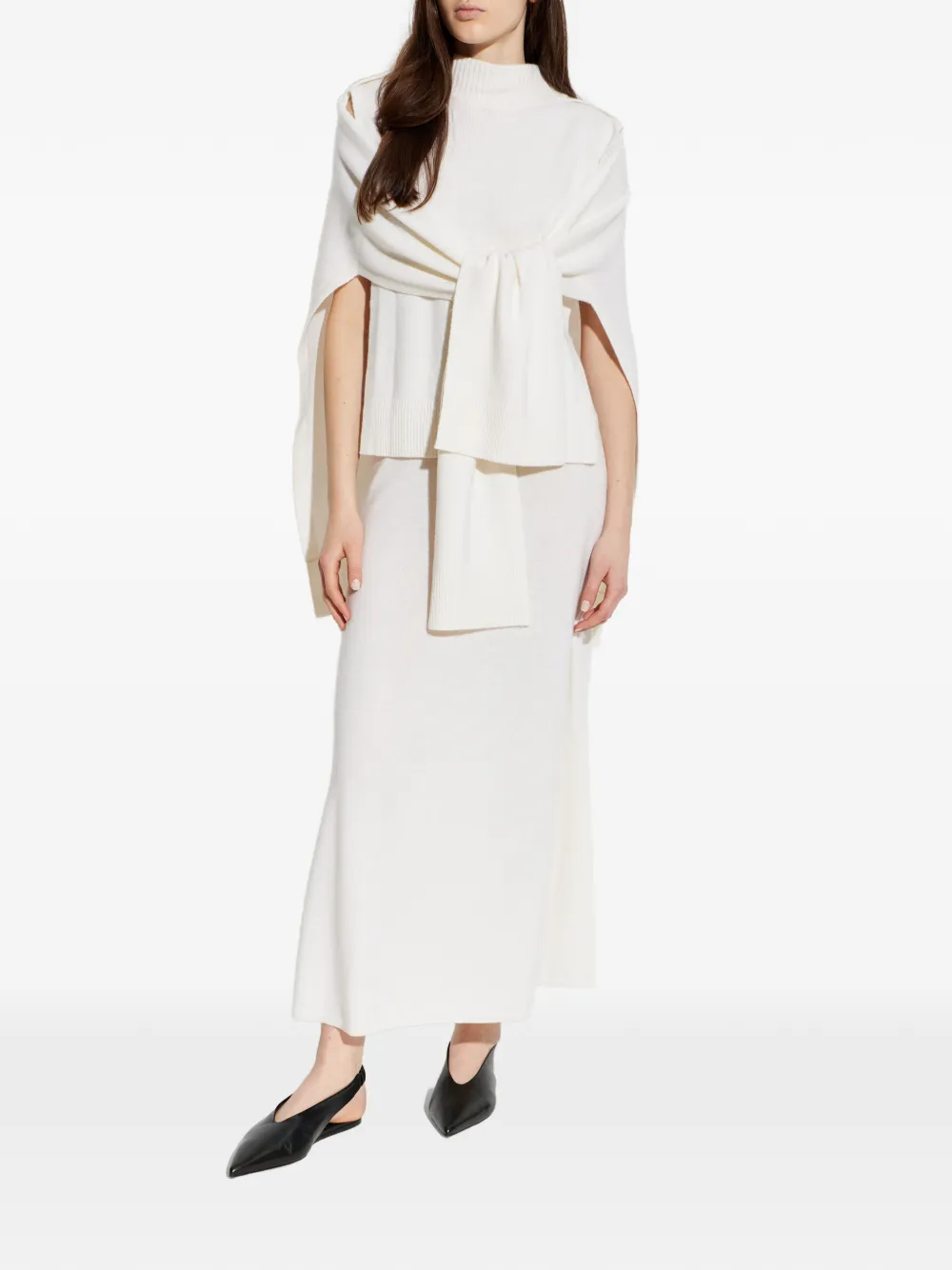 Lisa Yang Turtleneck Cape | White | FARFETCH