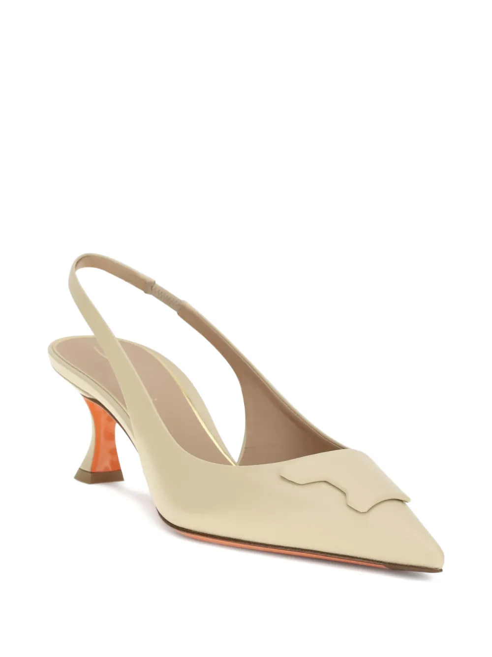 Santoni almond toe taylor pumps Beige - Schoenen.nl