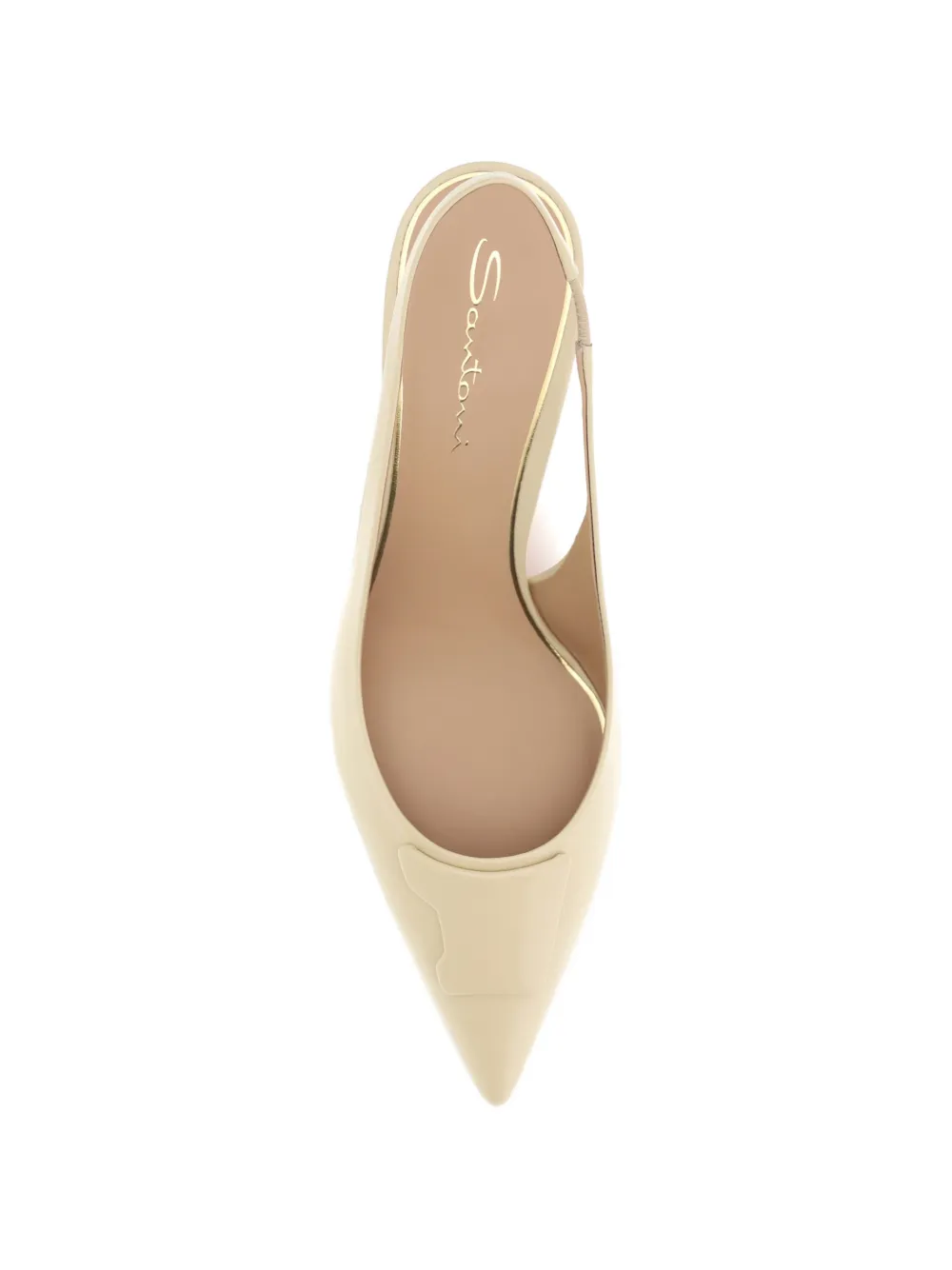 Santoni almond toe taylor pumps Beige - Schoenen.nl
