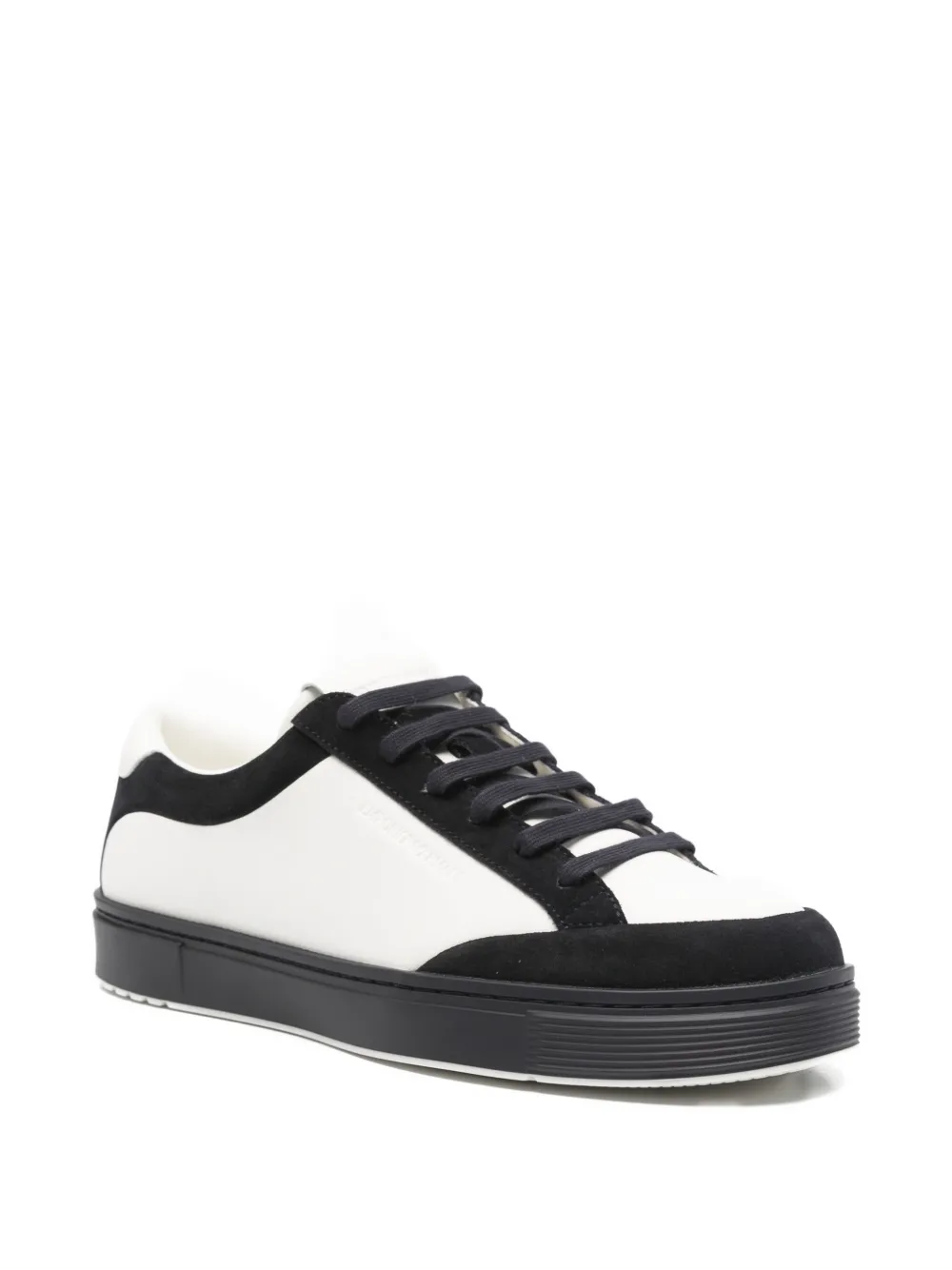 Emporio Armani Colour Block Leather Sneakers | White | FARFETCH